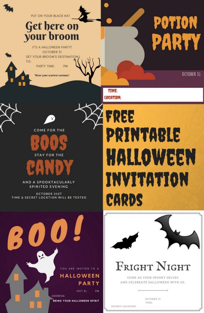 Free printable halloween invitation cards — A Family Blog
